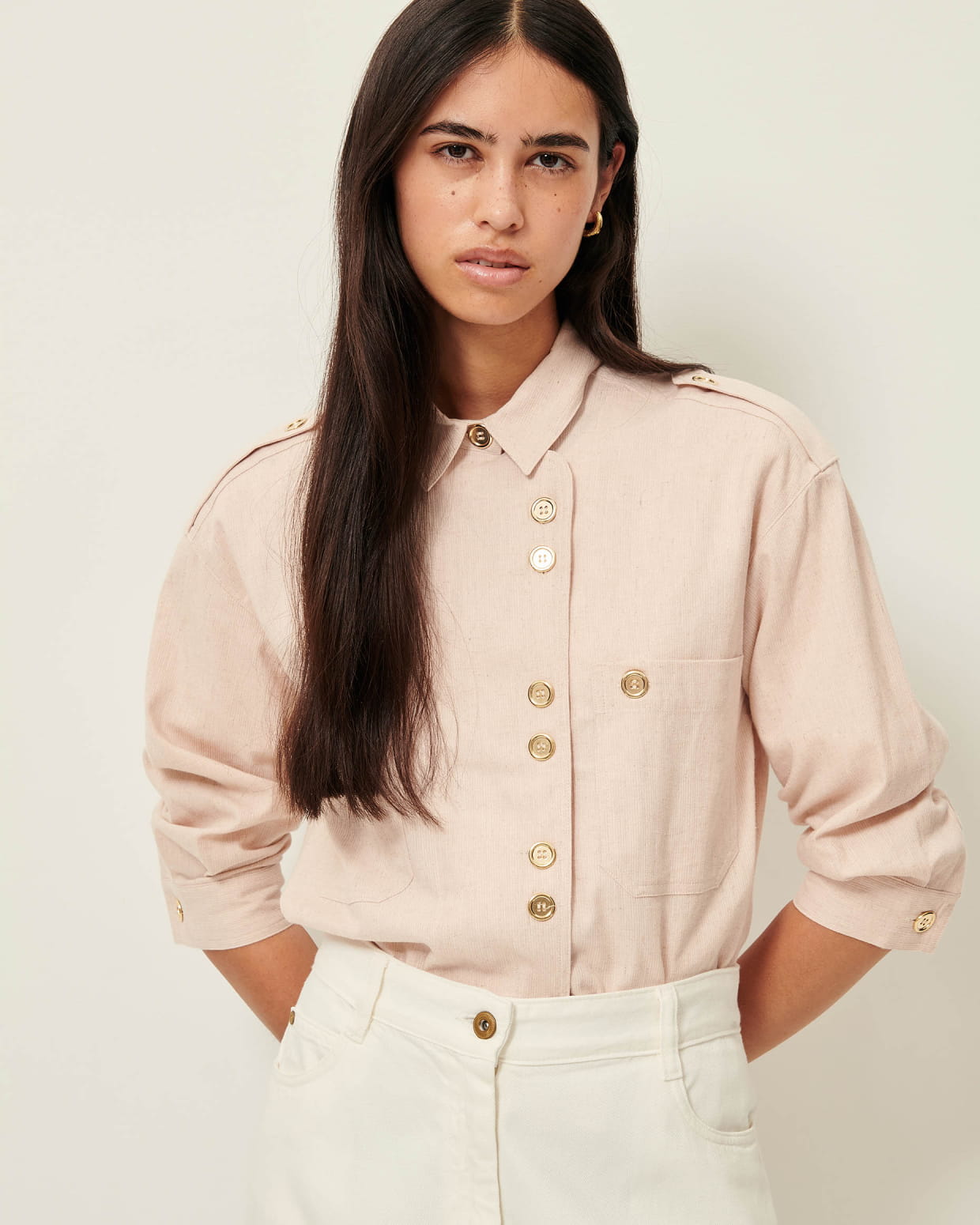 CESARY Rosewater | Over-shirt | SESSÙN Official Website