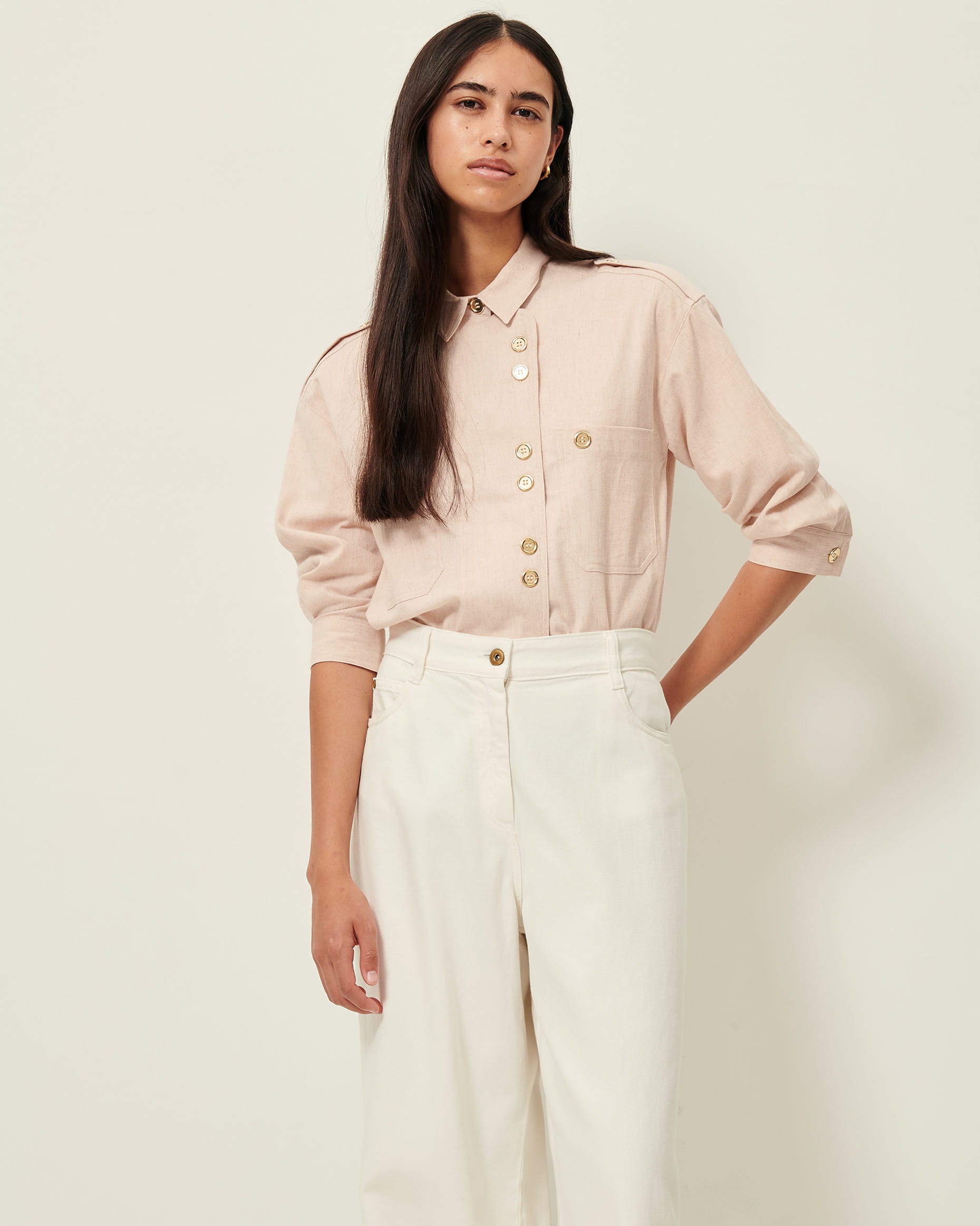 CESARY Rosewater | Over-shirt | SESSÙN Official Website